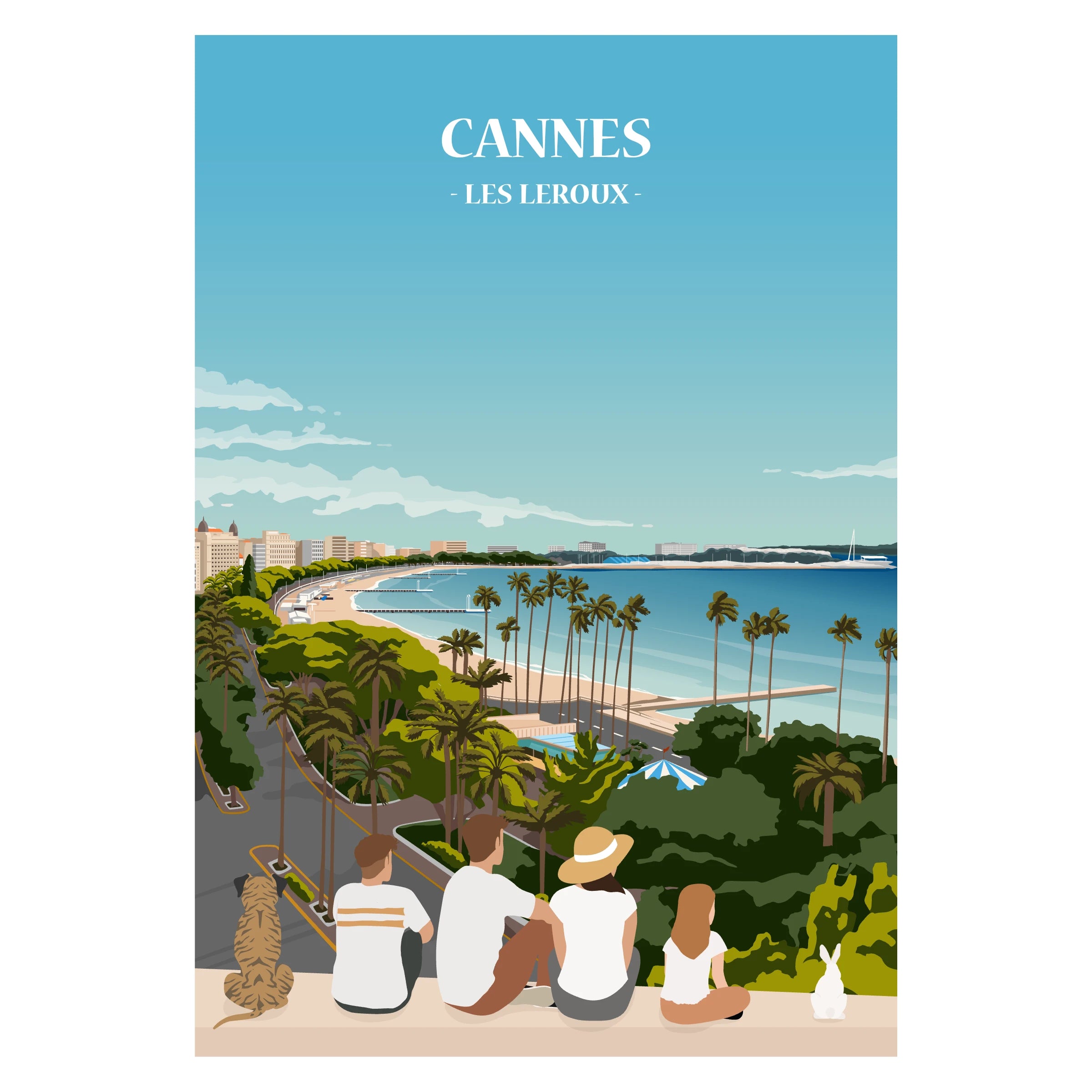 Personalized poster Cannes with family – Cactus Moments