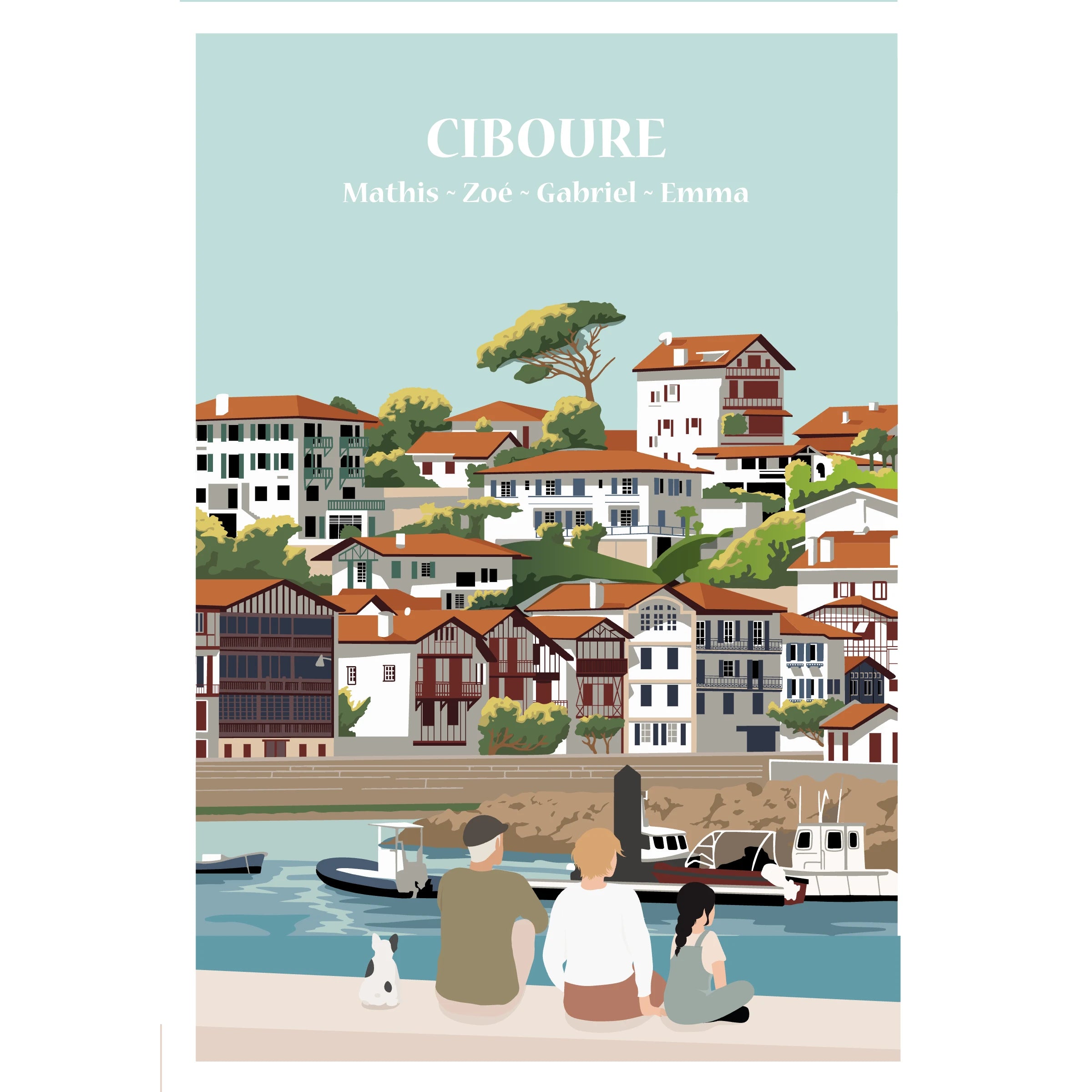 Personalized Ciboure Family Poster – Cactus Moments