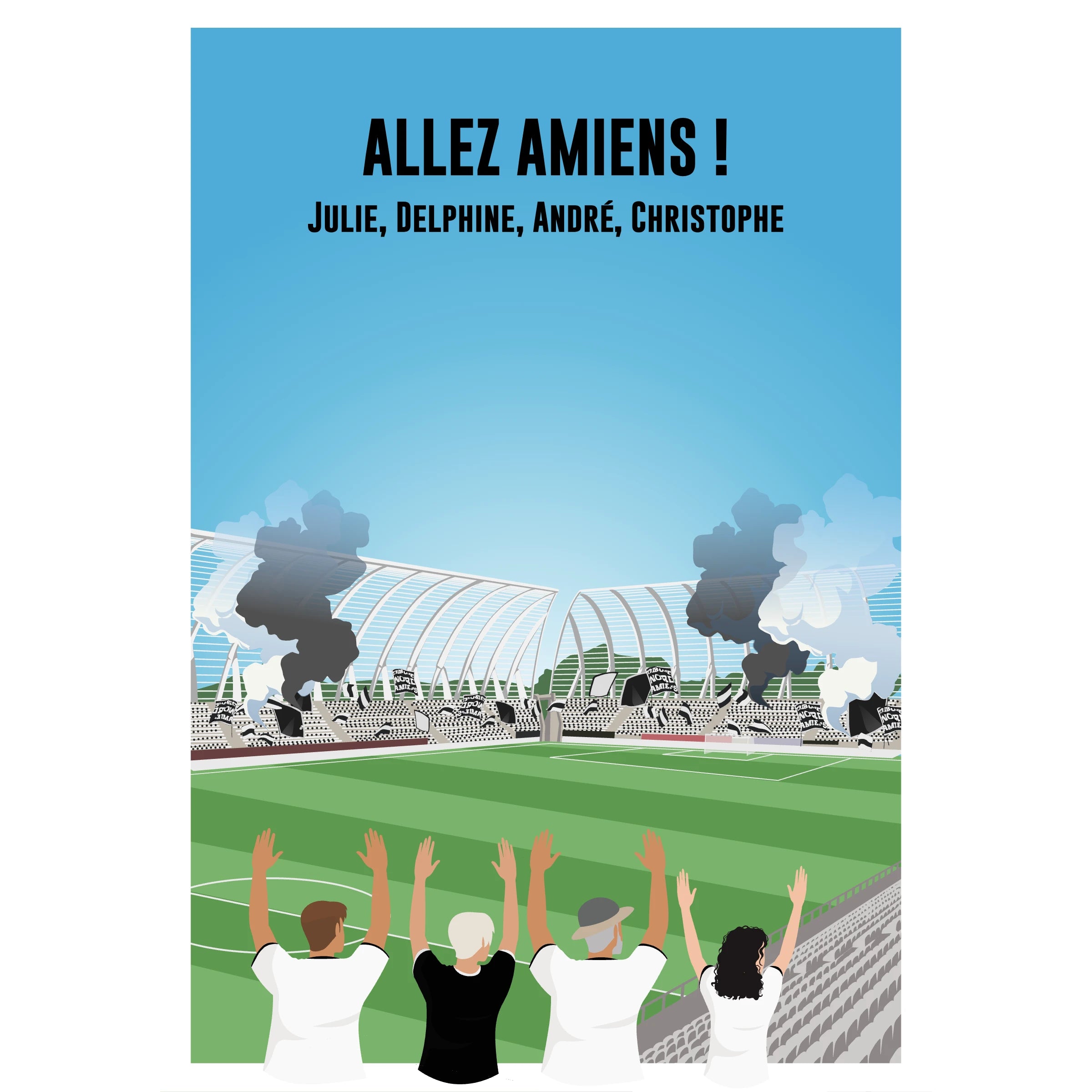 Affiche stade de Foot Amiens personnalisée – Cactus Moments