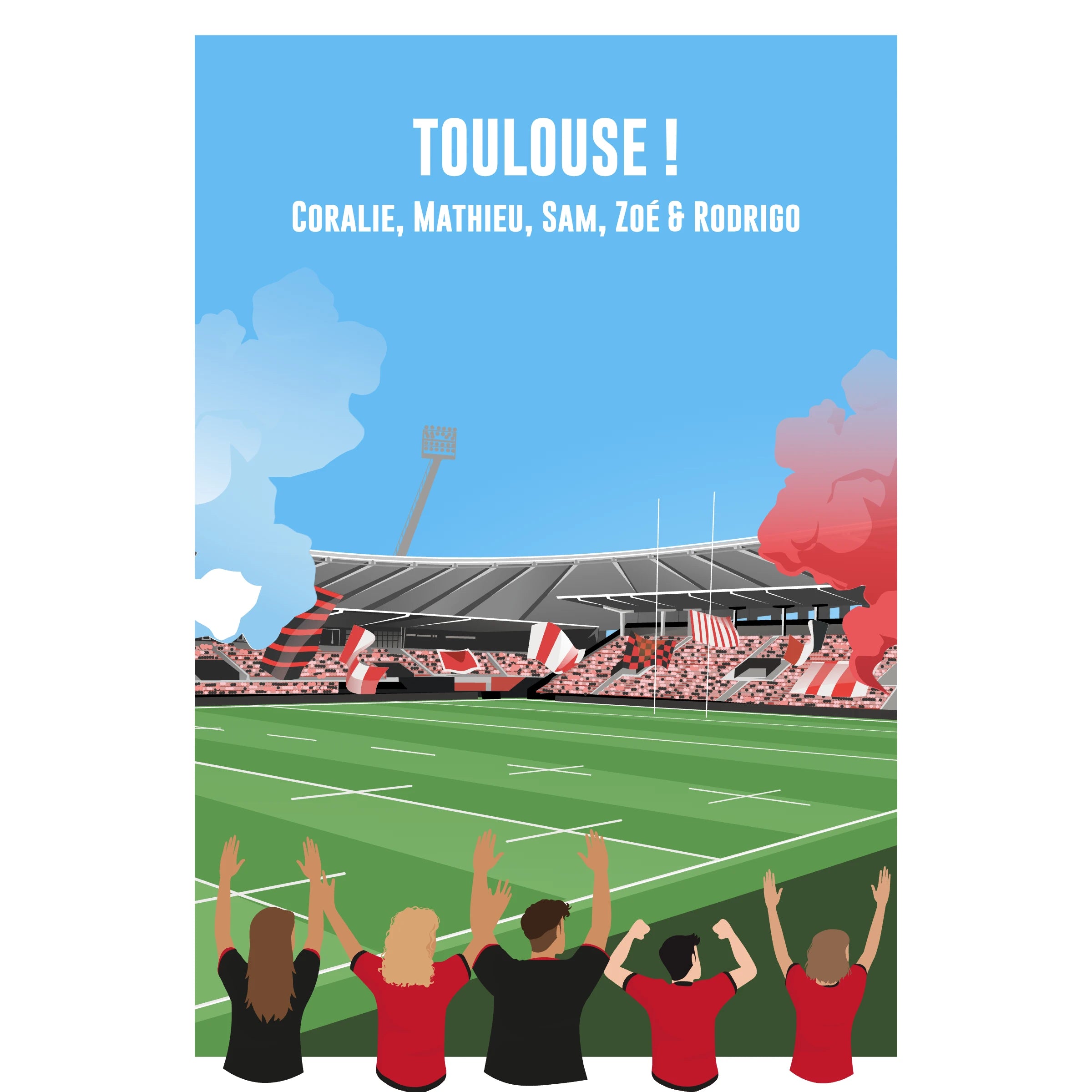 Custom Toulouse Rugby Stadium Poster – Cactus Moments